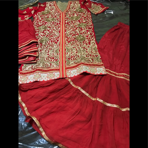 Dresses | Indian Pakistani Red Sharara | Poshmark